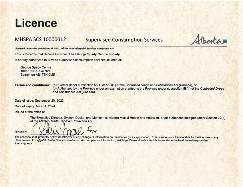 Supervised Consumption Services — George Spady Society