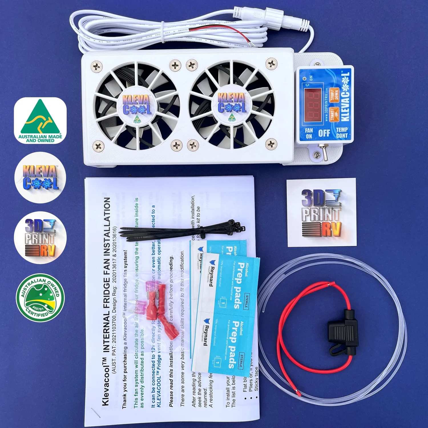 Klevacool™ Caravan Compressor Fridge Internal Fan Kits — 3DPrintRV