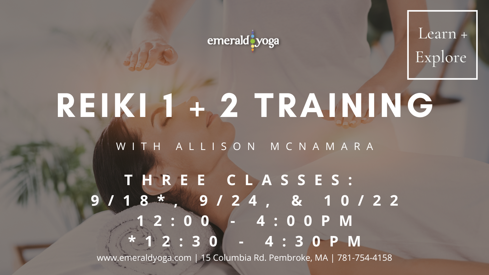 *NEW DATES* Reiki 1 + 2 Training — Emerald Yoga Studio