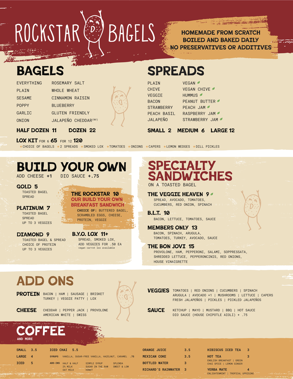 Retail Menu — Rockstar Bagels