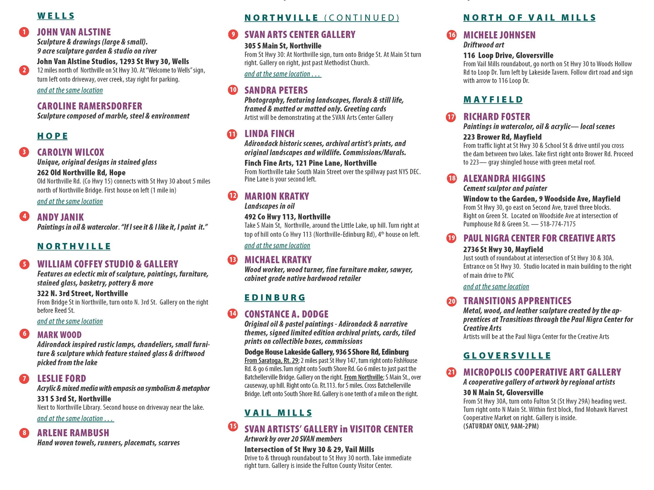 Art Trails — Sacandaga Valley Arts Network