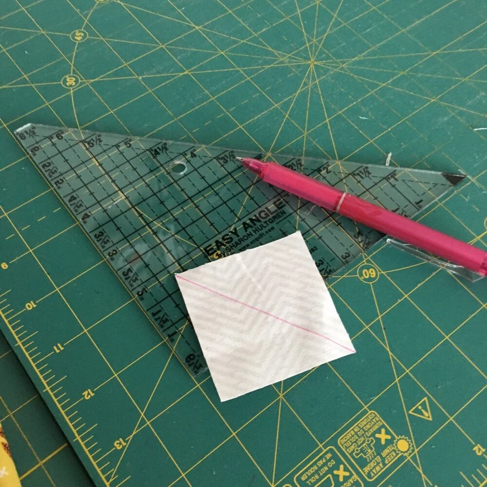 Tutorials - Line-less Diagonal Seams — Cora's Quilts by Shelley Cavanna