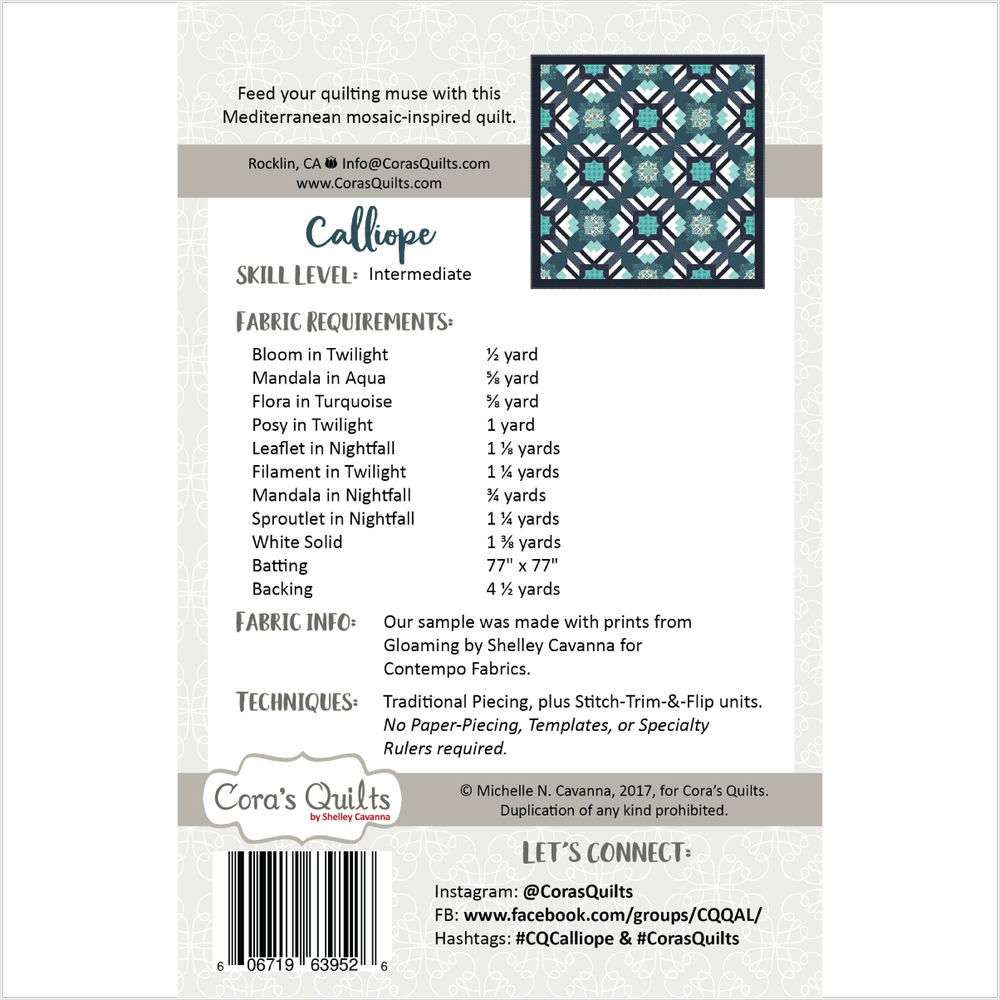 Calliope — Cora's Quilts by Shelley Cavanna