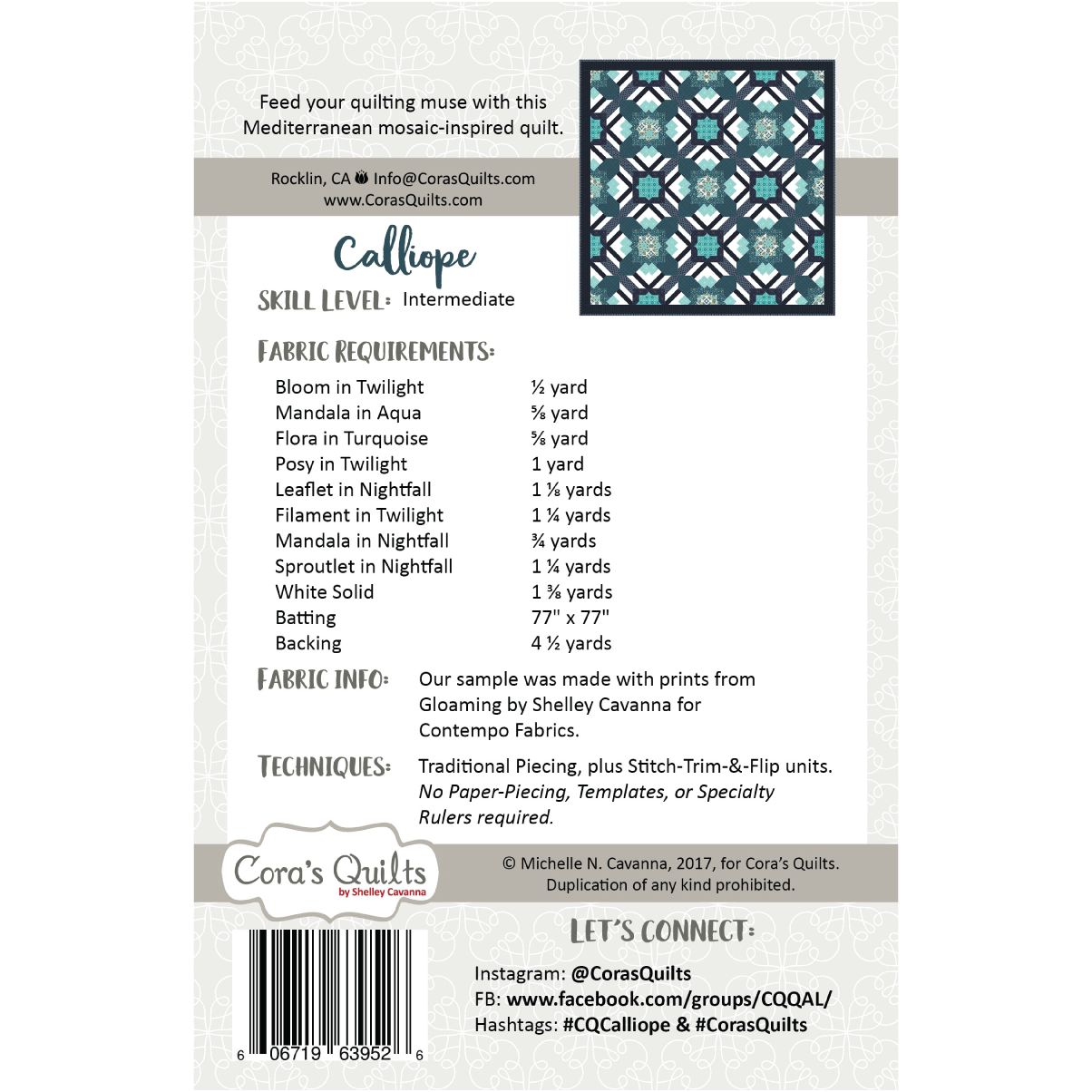 Calliope — Cora's Quilts by Shelley Cavanna