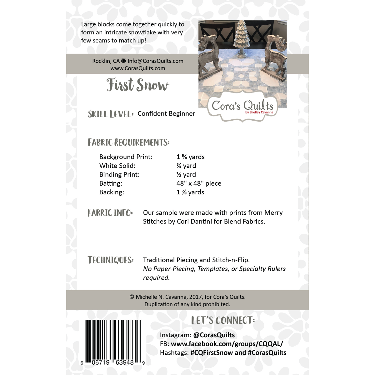 First Snow — Cora's Quilts by Shelley Cavanna