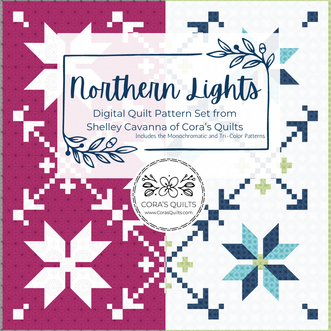 Northern Lights Quilt Pattern - the Monochromatic Edition - from Cora's ...