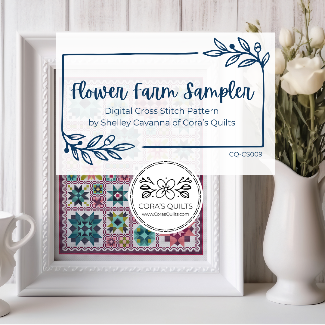 Flower Farm Sampler Sampler (CQ-CS009) — Cora's Quilts by Shelley Cavanna