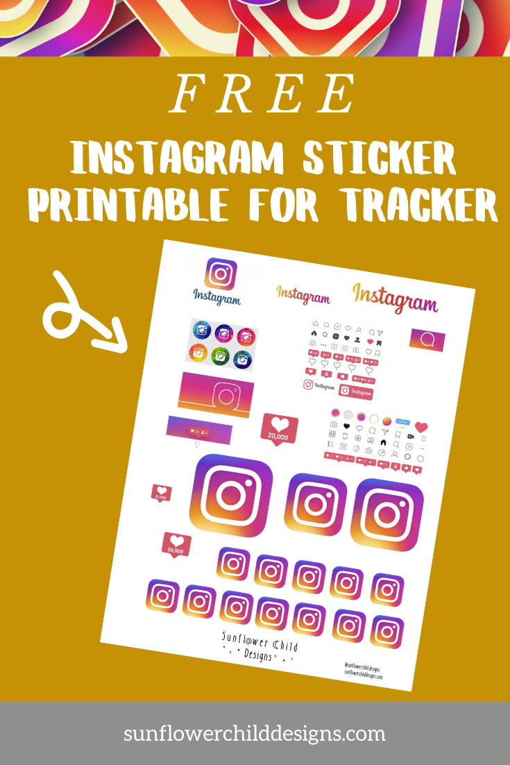 FREE Instagram Sticker Printable for Instagram Tracker for your Bullet ...