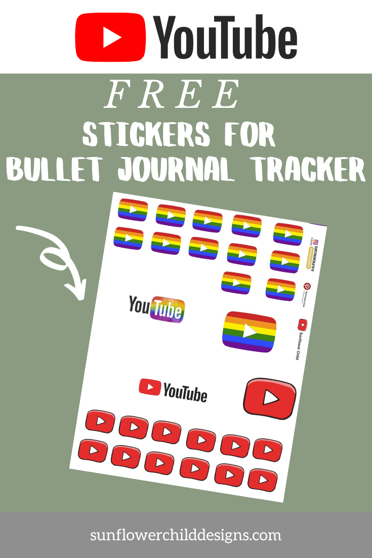 FREE YouTube Sticker Printable for Youtube Tracker for Bullet Journal ...