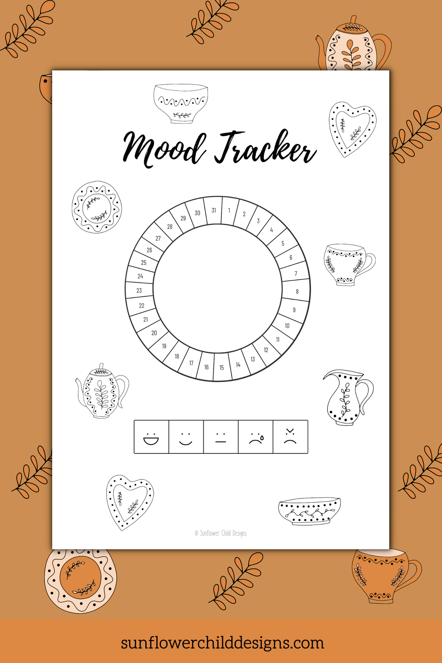 Tea Party Themed Monthly Bullet Journal Setup - Any Month - undated ...