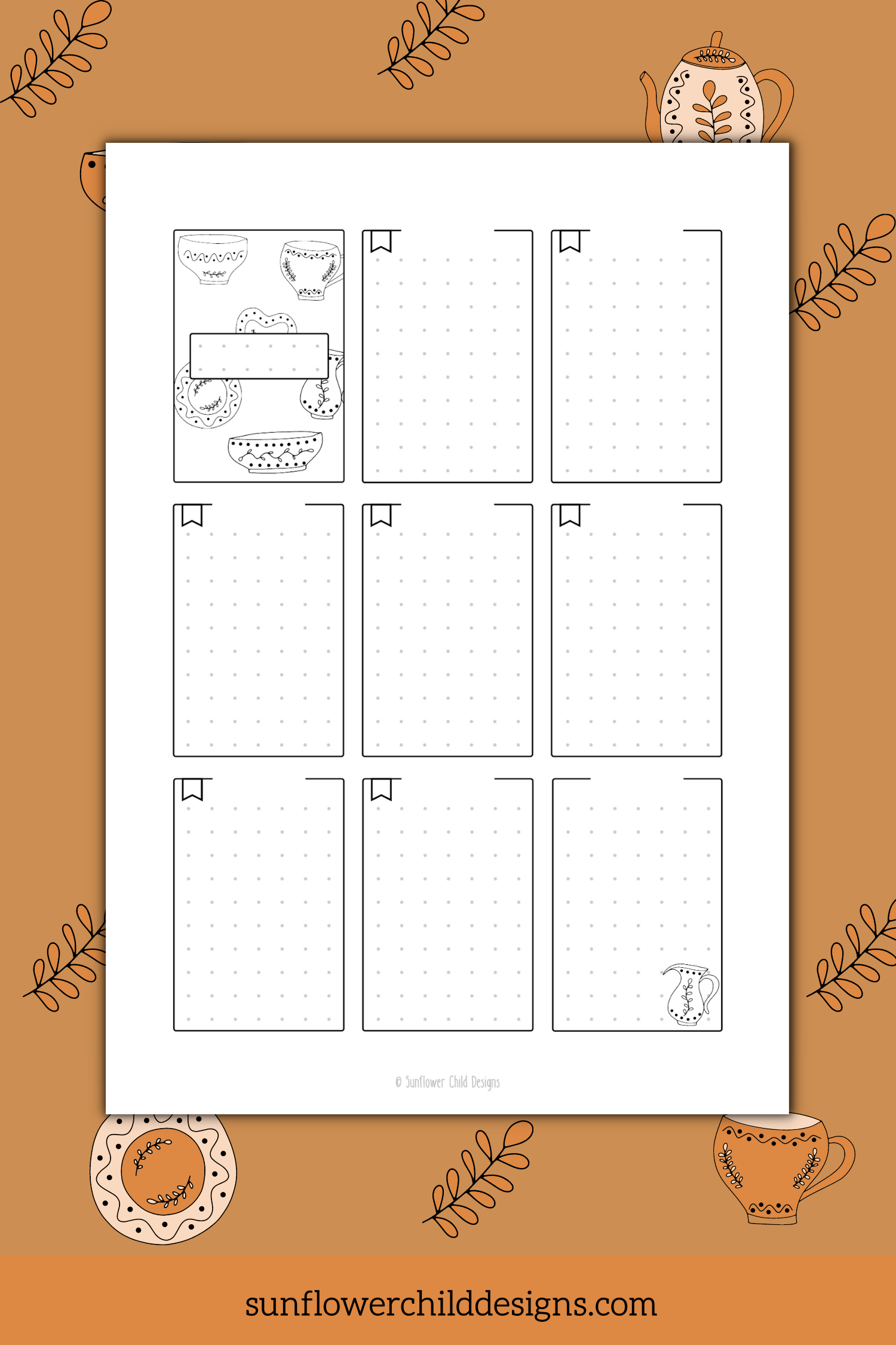 Tea Party Themed Monthly Bullet Journal Setup - Any Month - undated ...