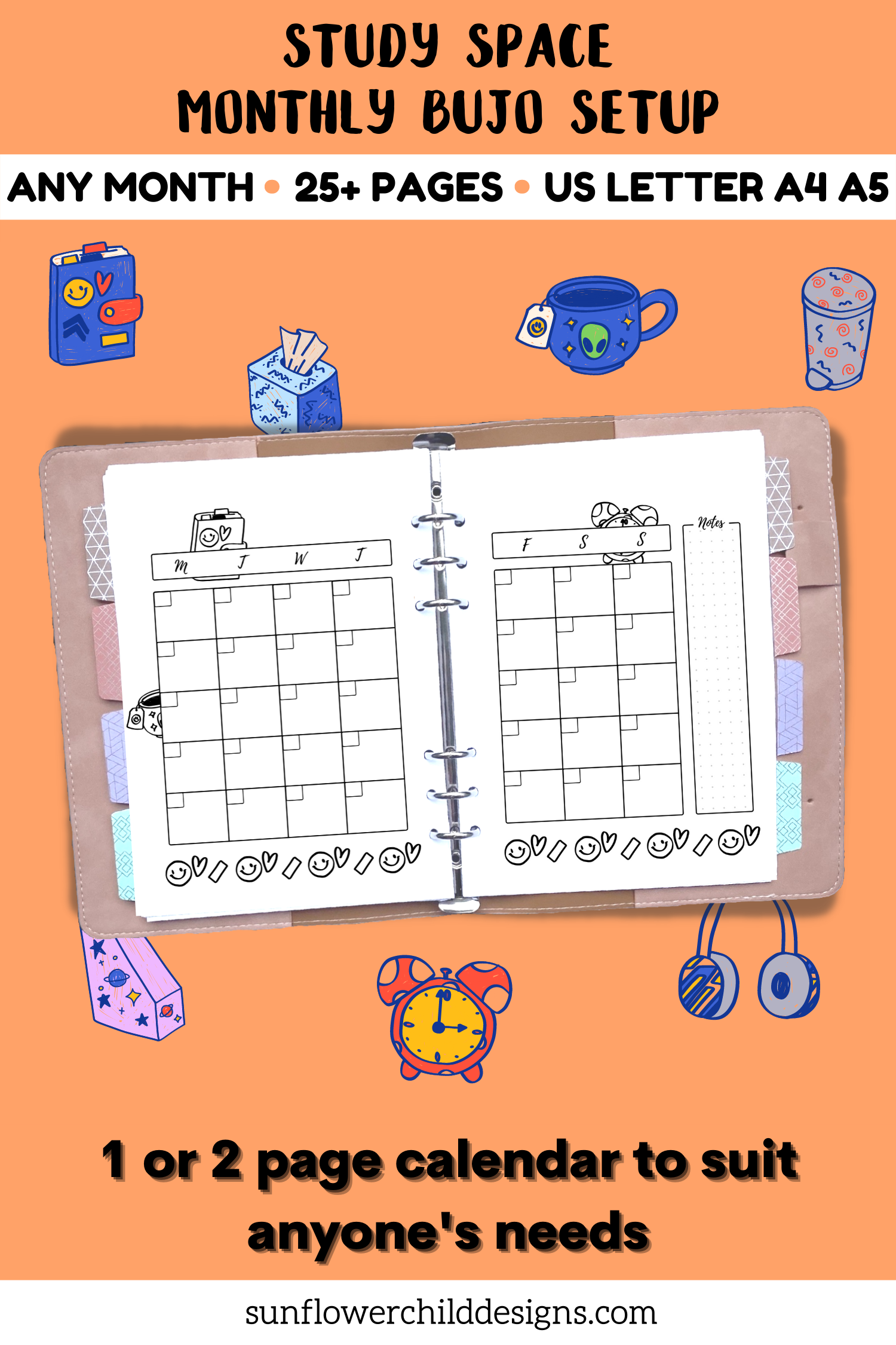 FREE August Ice Cream Monthly Bullet Journal Setup - Any Month ...