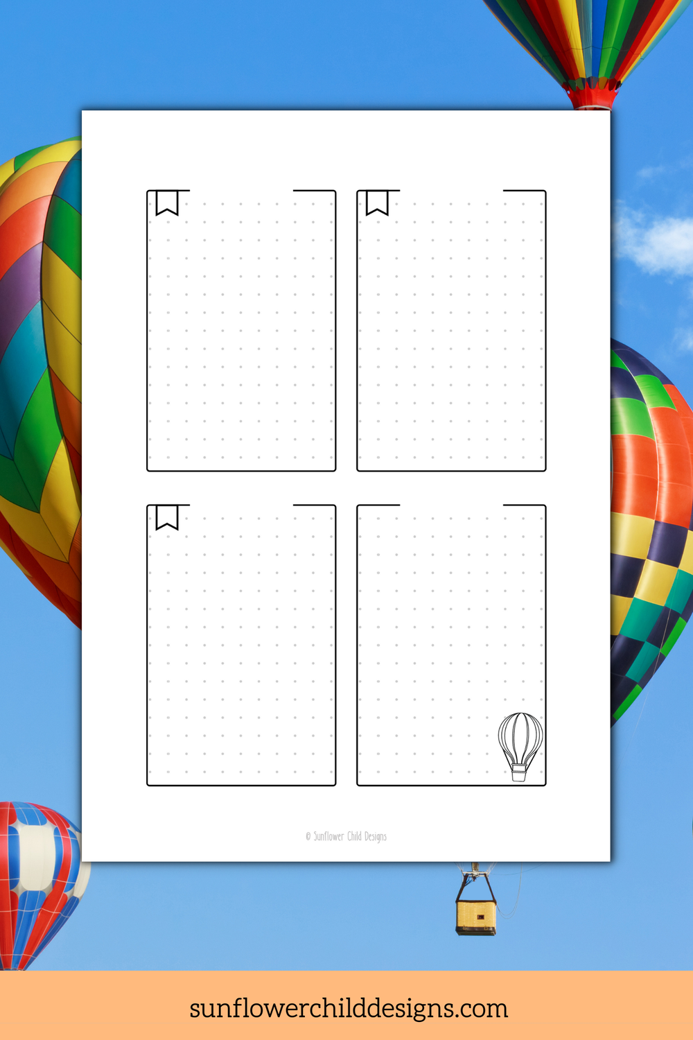 Hot Air Balloon Writing Paper