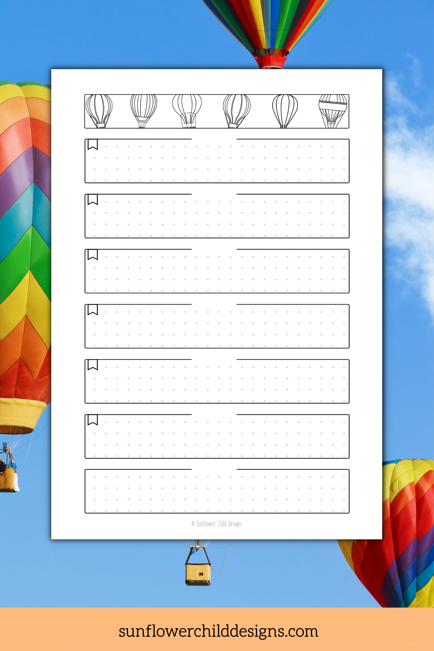 Hot Air Balloon Monthly Bullet Journal Setup - Any Month - undated ...