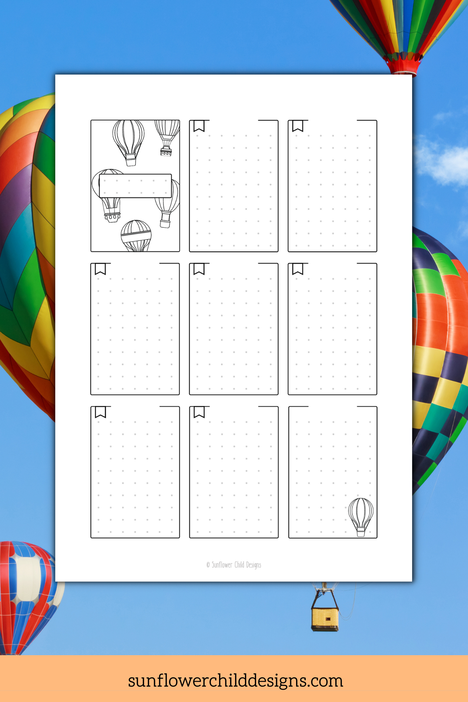 Hot Air Balloon Monthly Bullet Journal Setup - Any Month - undated ...
