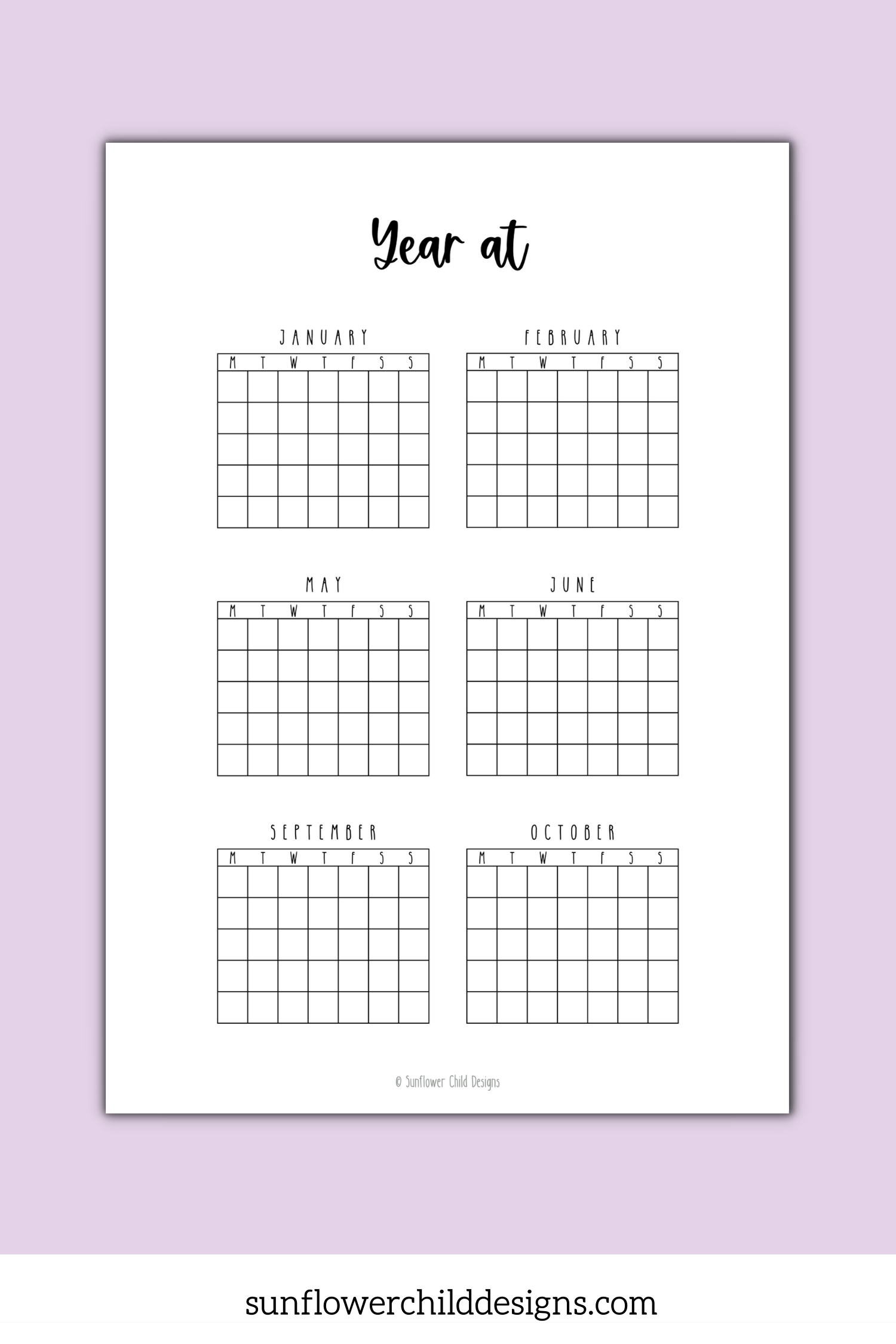 EDITABLE Year at a Glance use for any year! Dot Grid Optional All Text ...