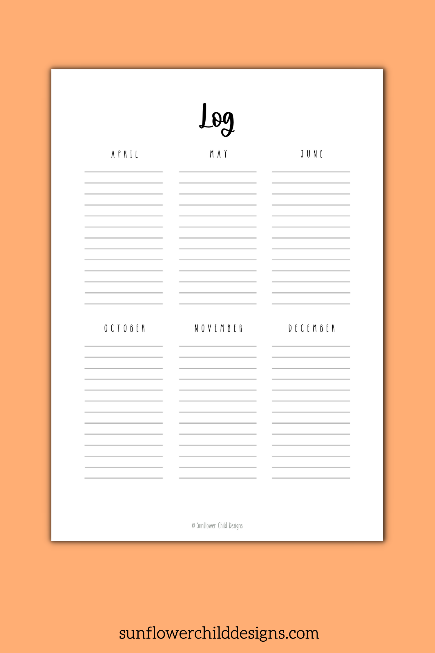 FREE Future Log - Free Planner Printables — Sunflower Child Designs
