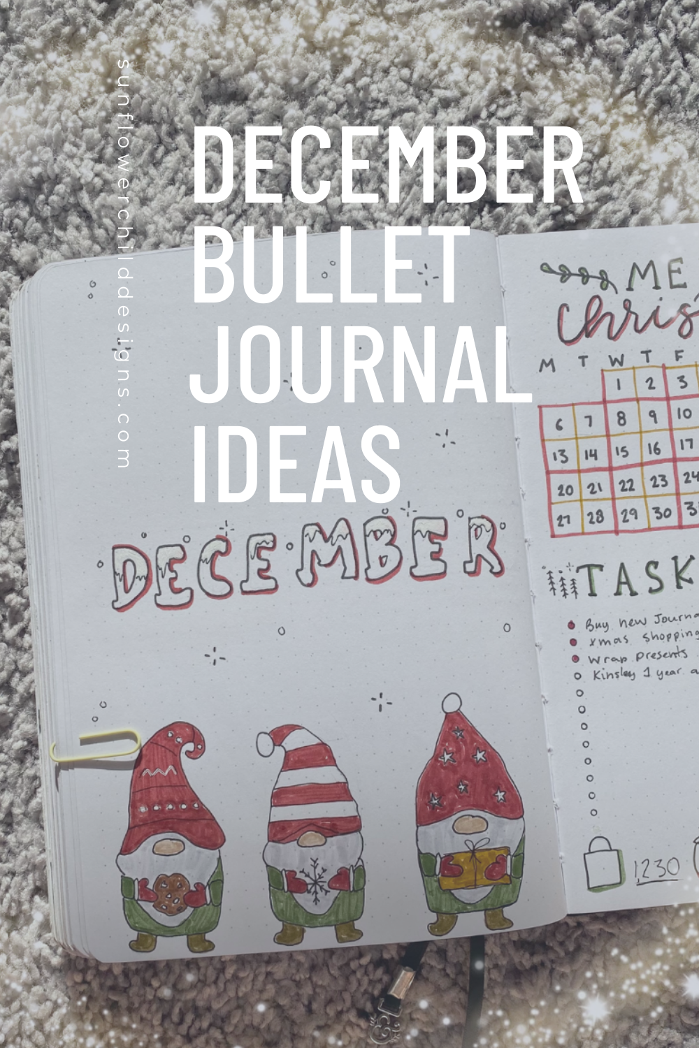 December Bullet Journal Ideas - Christmas Gnomes — Sunflower Child Designs