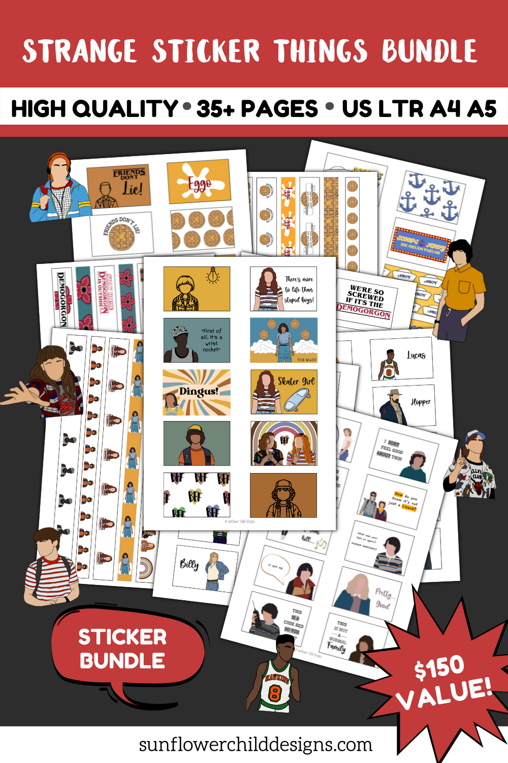 Strange Planner Things Bundle | 200+ Page Fandom Planner & Sticker Set ...