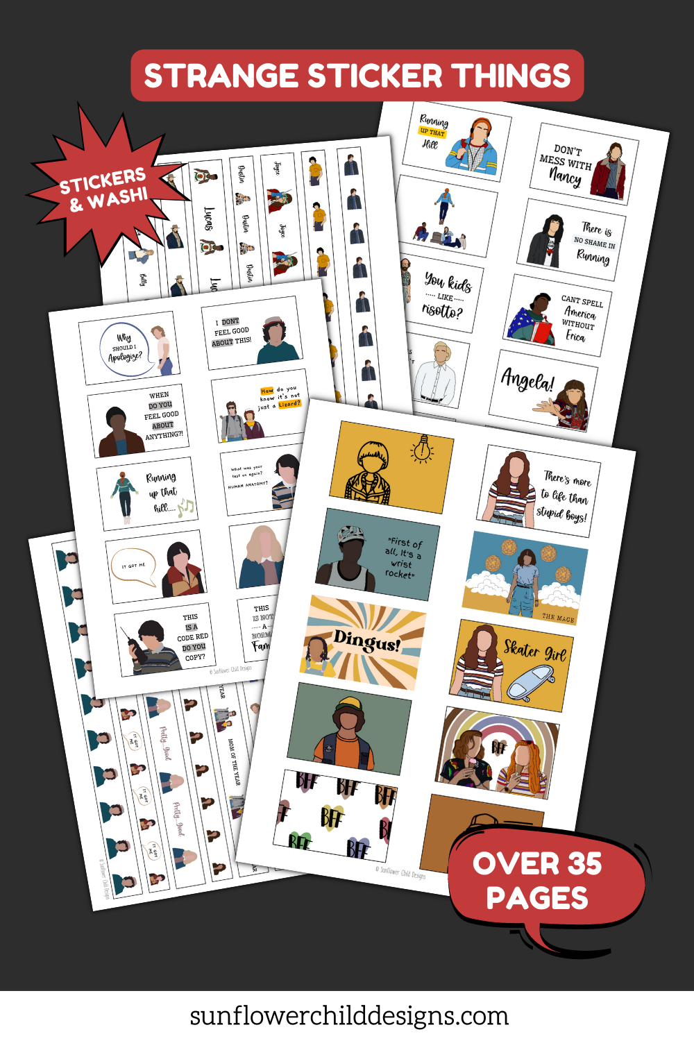 Strange Planner Things Bundle | 200+ Page Fandom Planner & Sticker Set ...