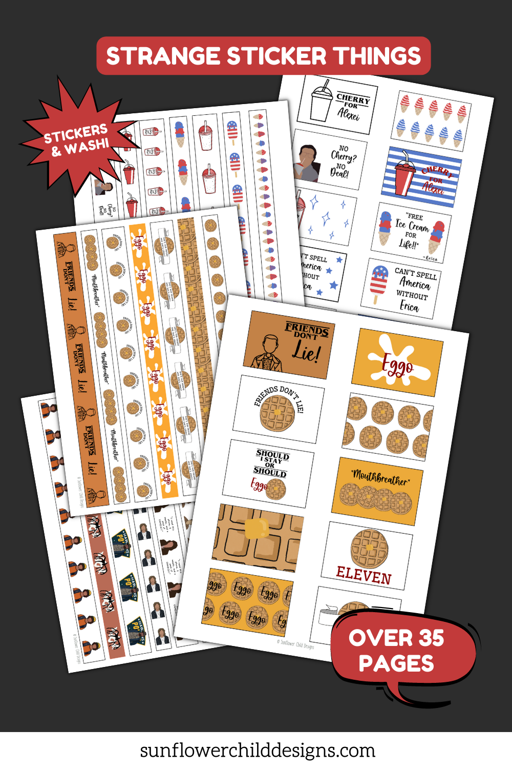 Strange Planner Things Bundle | 200+ Page Fandom Planner & Sticker Set ...