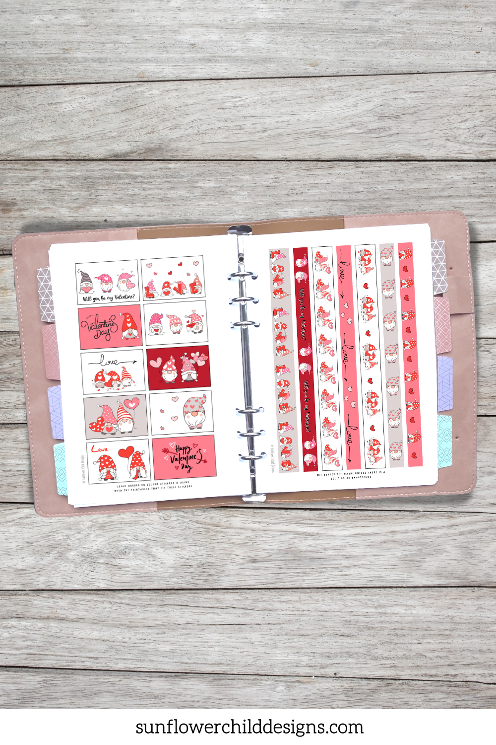 Be my Valentine Journal Kit Printable Planner Stickers — Sunflower ...