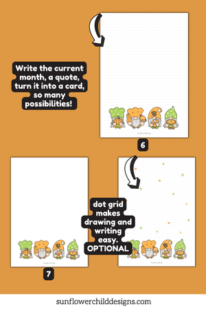 Gnomes Thanksgiving Journal Kit Printable Planner Stickers — Sunflower ...