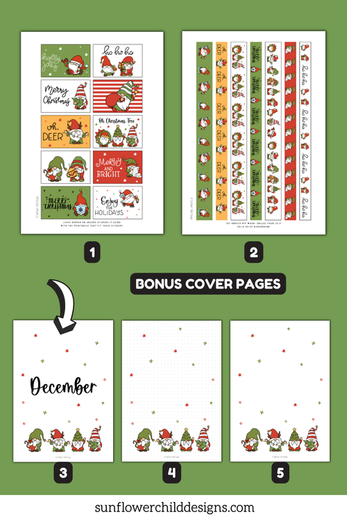 Christmas Carnival Journal Kit Printable Planner Stickers — Sunflower ...