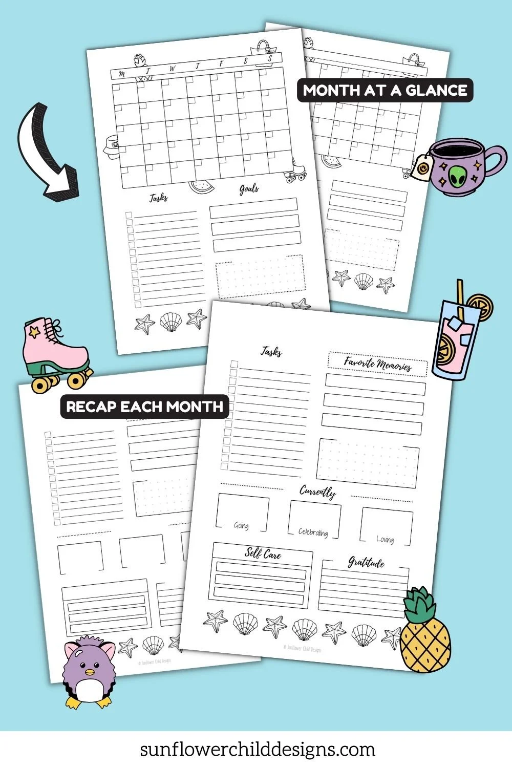 Shop Bullet Journal Printables and More — Sunflower Child Designs