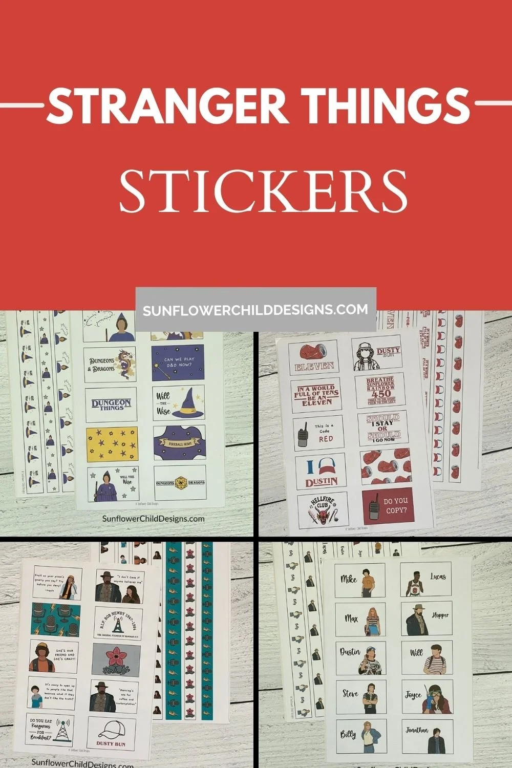 The BEST Stranger Things Stickers for Journaling — Sunflower Child Designs