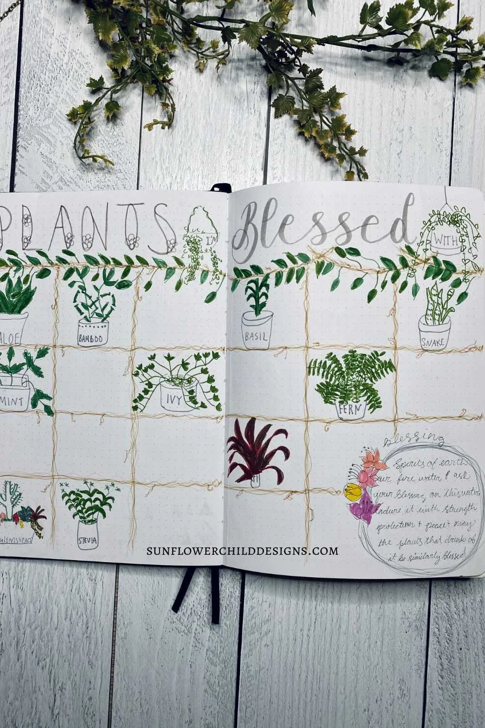 FREE Plants Washi Printable for Bullet Journal! — Sunflower Child Designs