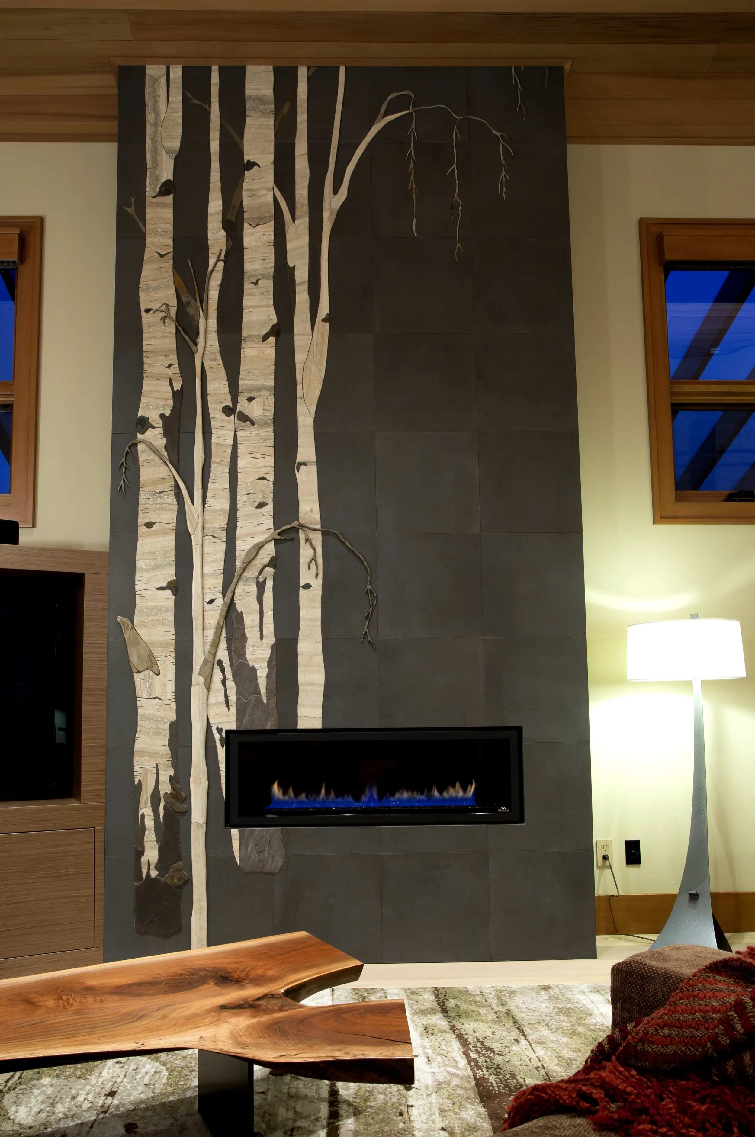 Five Birch Fireplace — Debbie Dickinson
