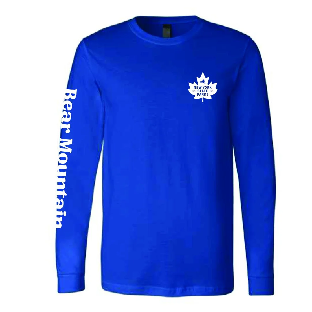 NY State Parks Maple Leaf Long Sleeve Tees - True Royal (Park Names A-M ...