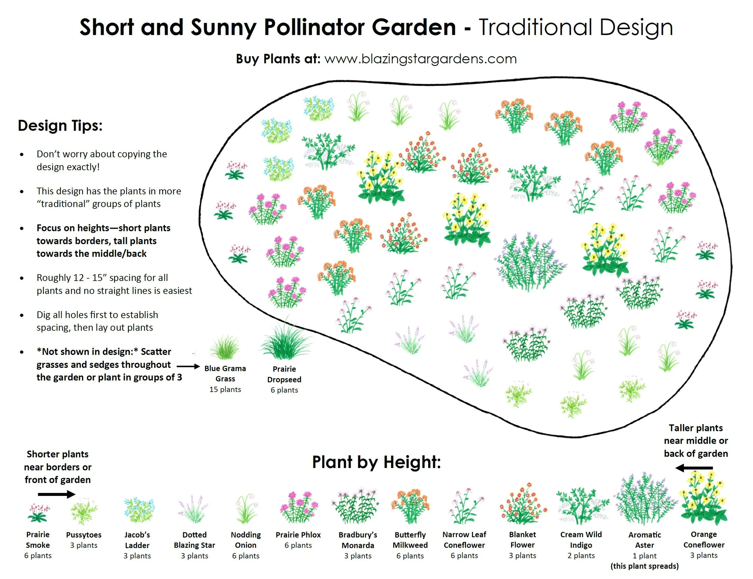 Rain Garden Kit - Sun - 72 plants — Blazing Star Gardens