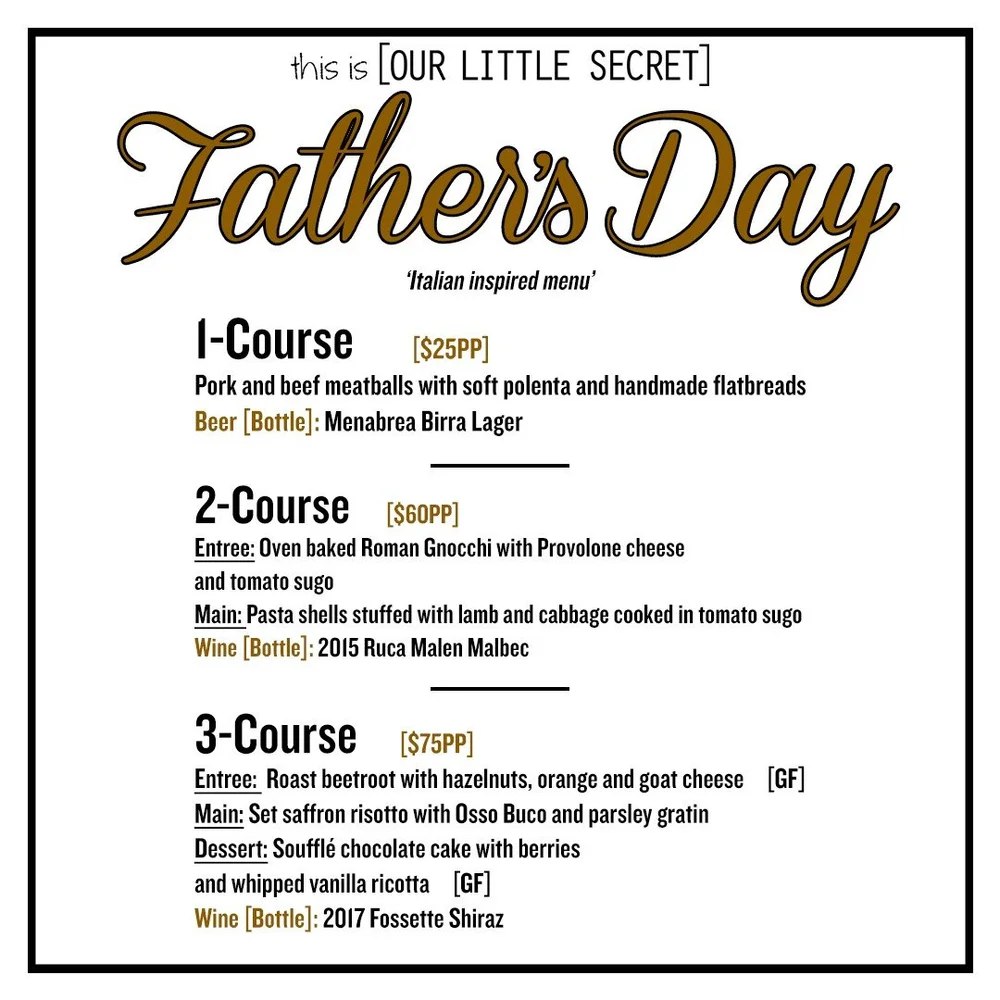Father's Day Set Menus - Available for Pick-up or Delivery — The Aviary ...