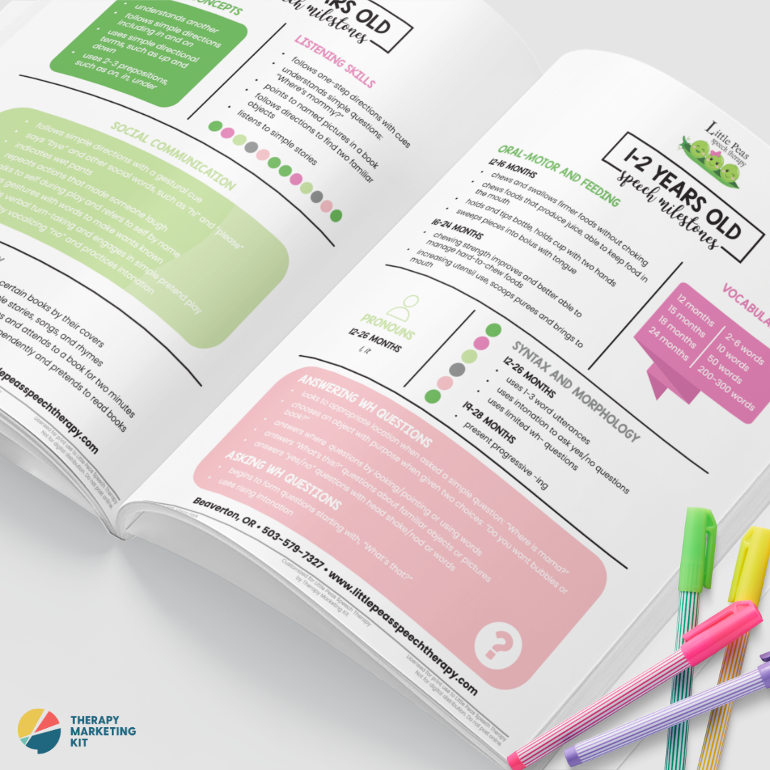 SLP Age-Based Handouts Waitlist Page — Therapy Marketing Kit