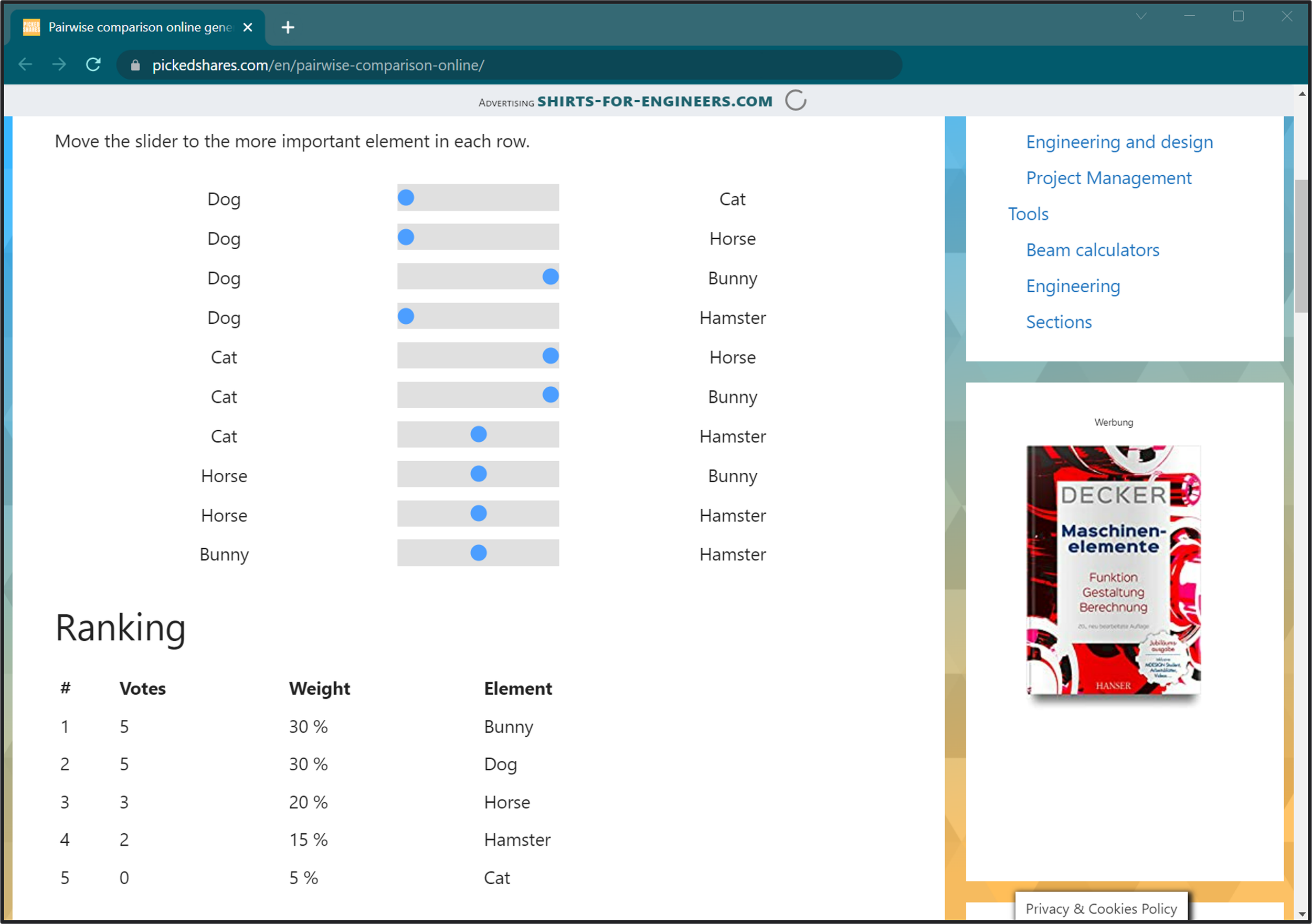 Pairwise Comparison (Explanation, Methods, Examples, Tools) // OpinionX ... Pairwise Comparison (Explanation, Methods, Examples, Tools) // OpinionX ...