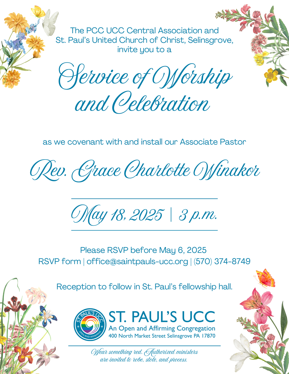 Installation Worship Service for Pastor Grace — St. Paul's UCC