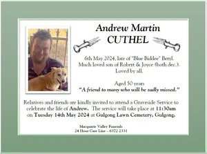 CUTHEL, Andrew — Macquarie Valley Funerals & Monuments