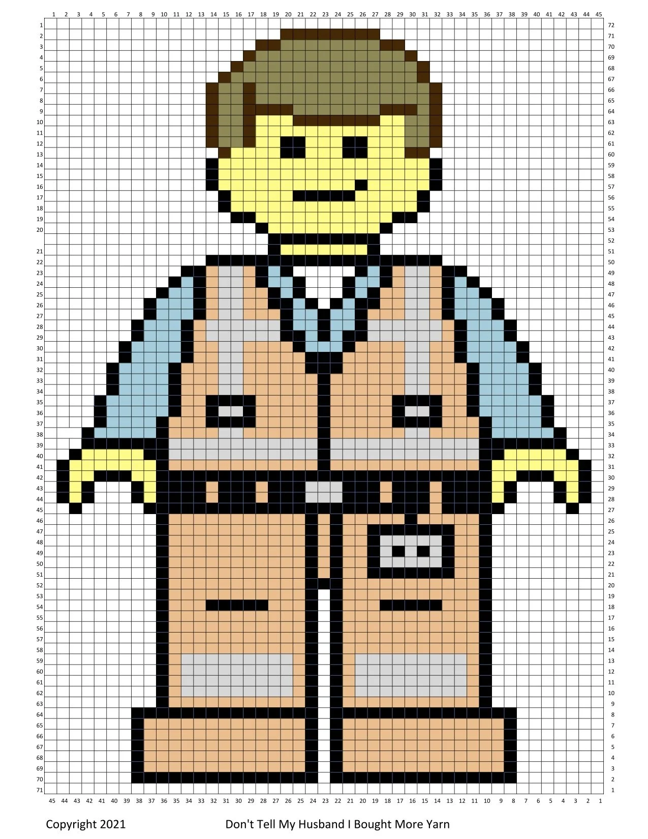 Lego Emmet C2C birthday present — Don't tell my husband I bought more yarn