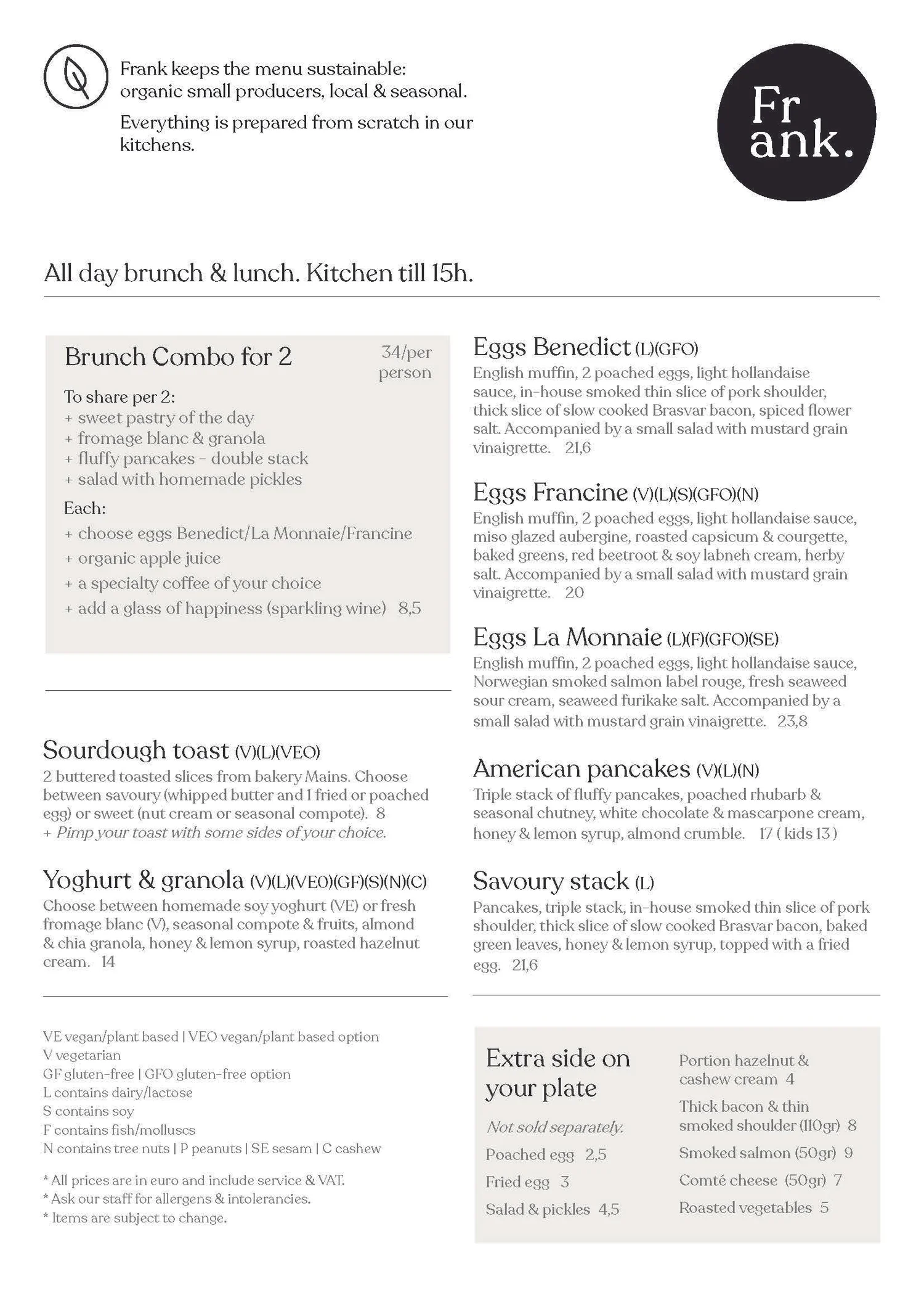 Menu | Discover Our Delights — Frank - Brunch, lunch & specialty coffee