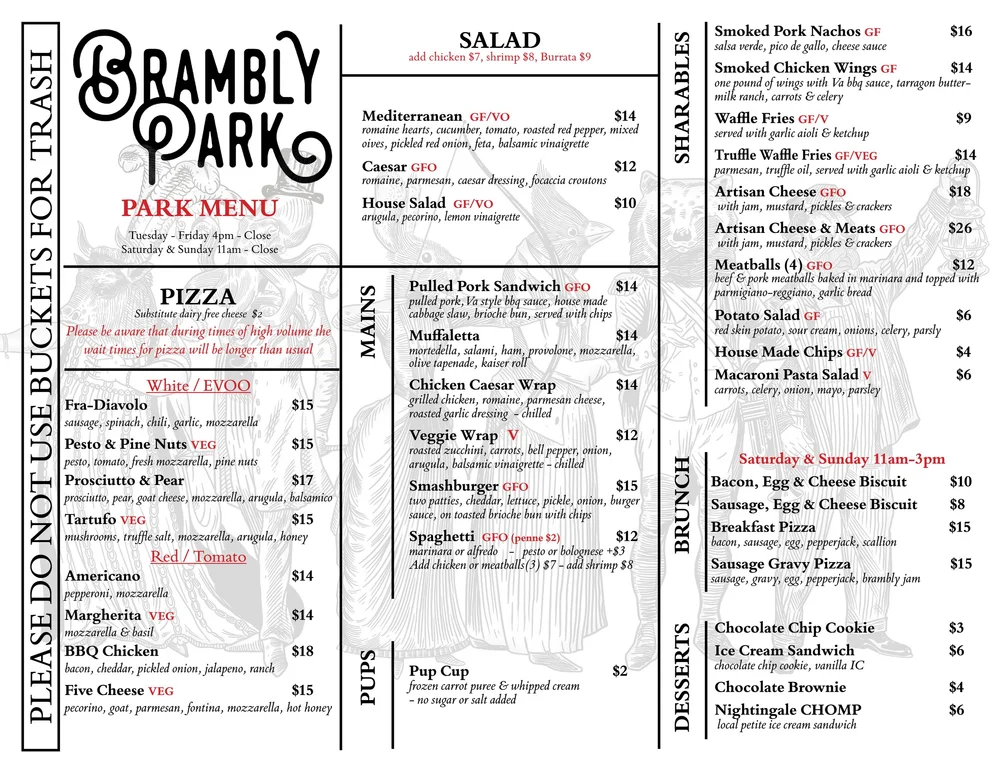Park Menu — Brambly Park
