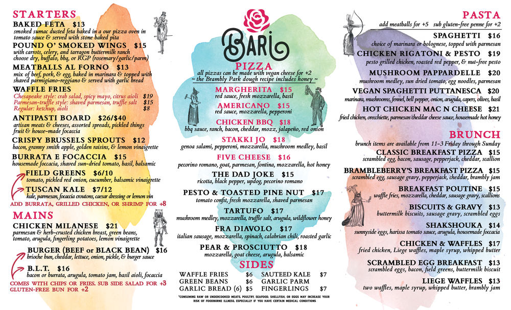 Restaurant Menus — Brambly Park