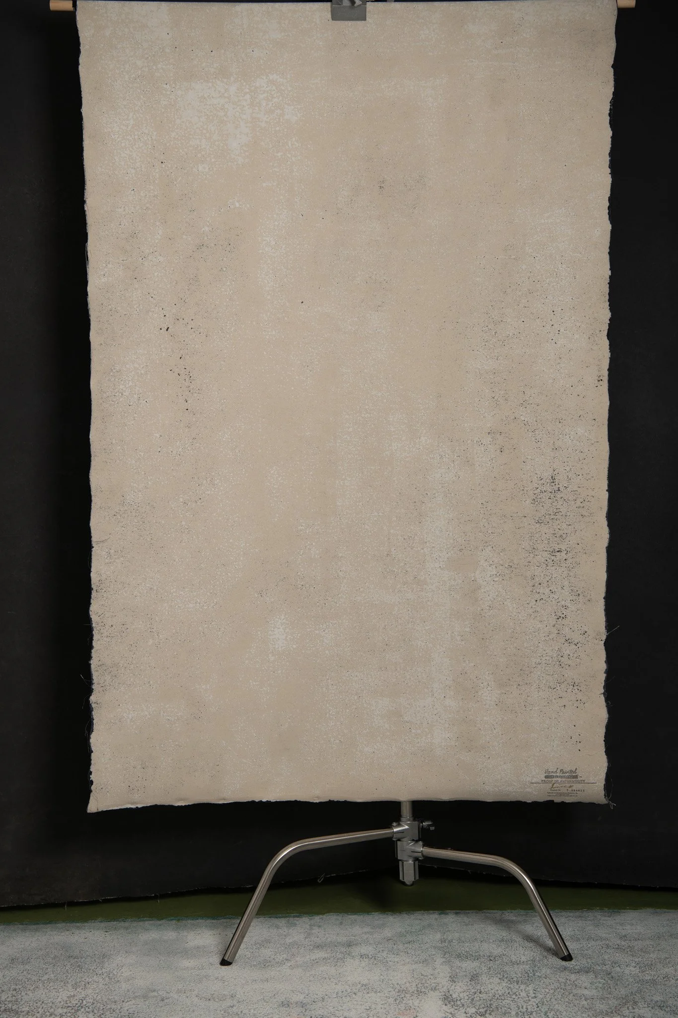 Medium to dark grey texture, hand-painted canvas backdrop with reverse ...