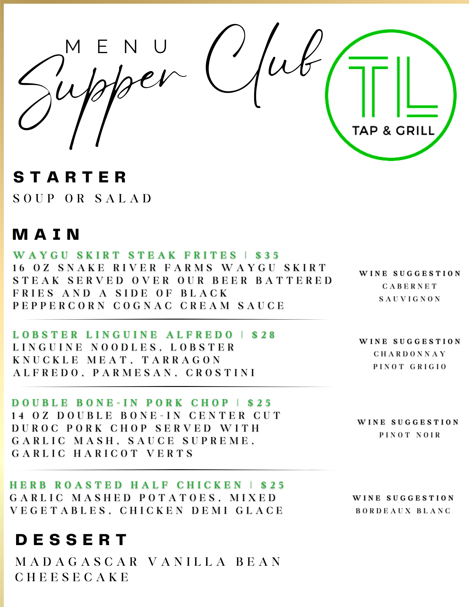 Menu & Specials — Turtle Lake Tap & Grill