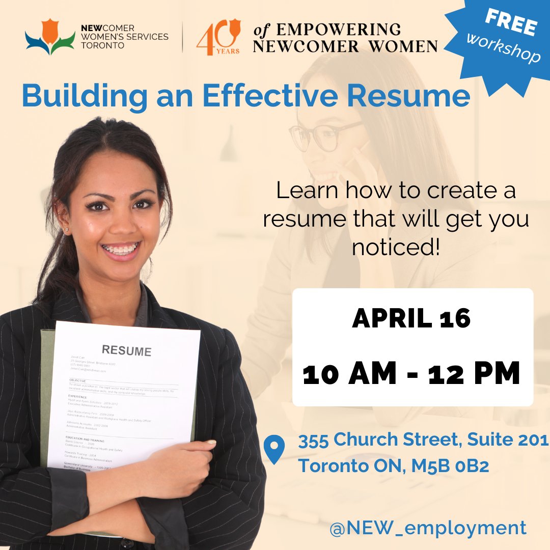 Building an Effective Resume Workshop — Newcomer Women's Services