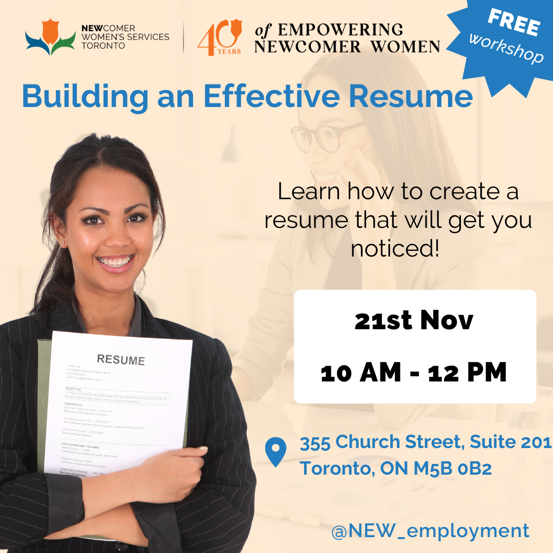 Building an Effective Resume — Newcomer Women's Services