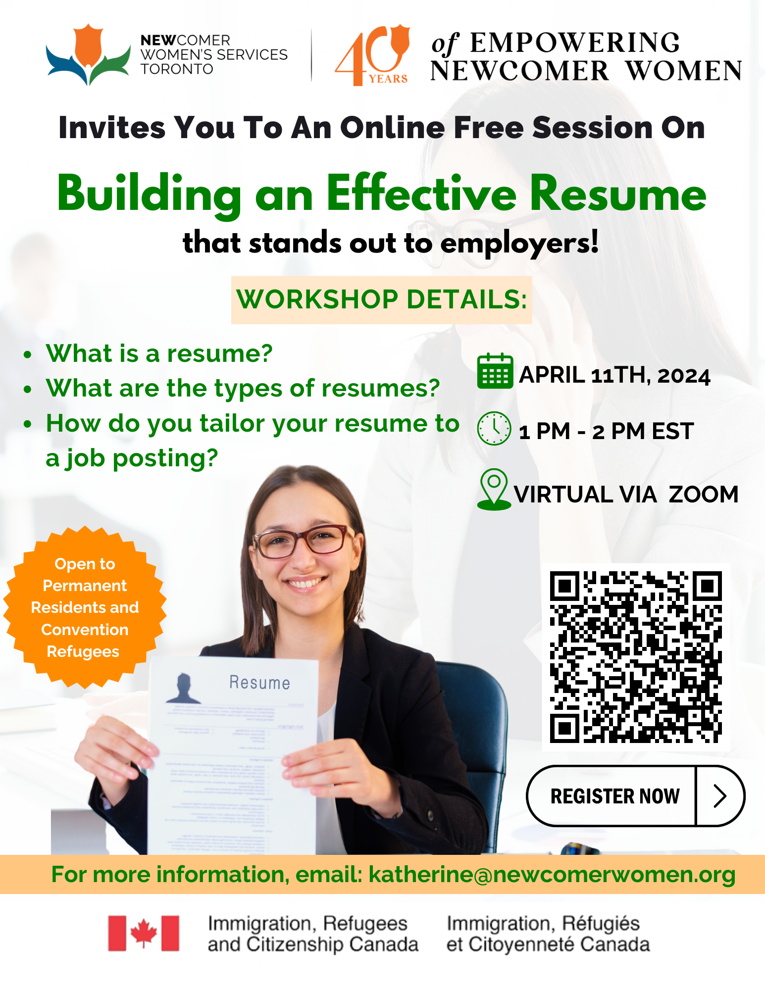 Building an Effective Resume Online Workshop — Newcomer Women's Services