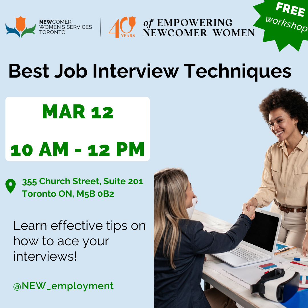 Best Job Interview Techniques — Newcomer Women's Services
