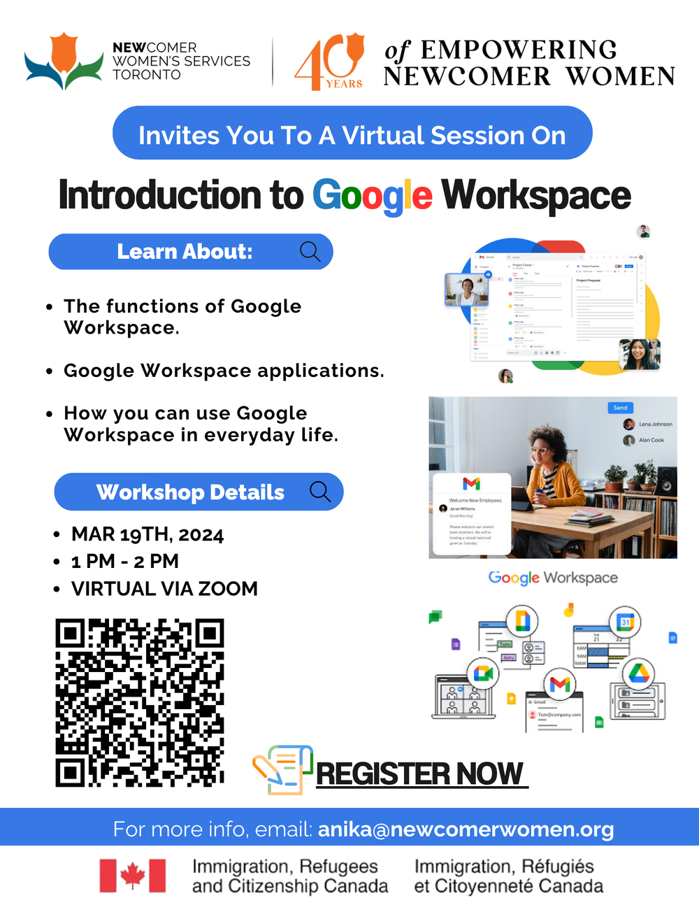 Introduction to Google Workspace — Newcomer Women's Services
